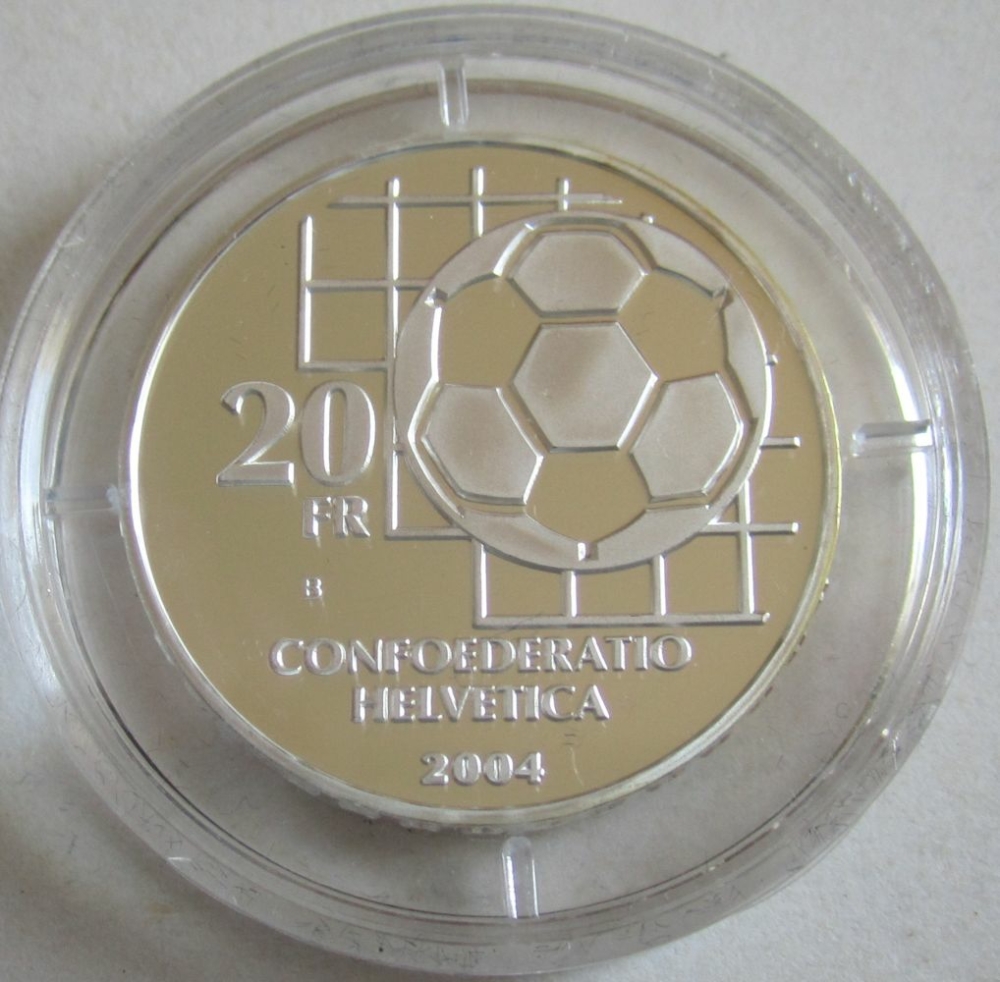 Schweiz 20 Franken 2004 100 Jahre FIFA PP - Mago-Muenzen, 199,00