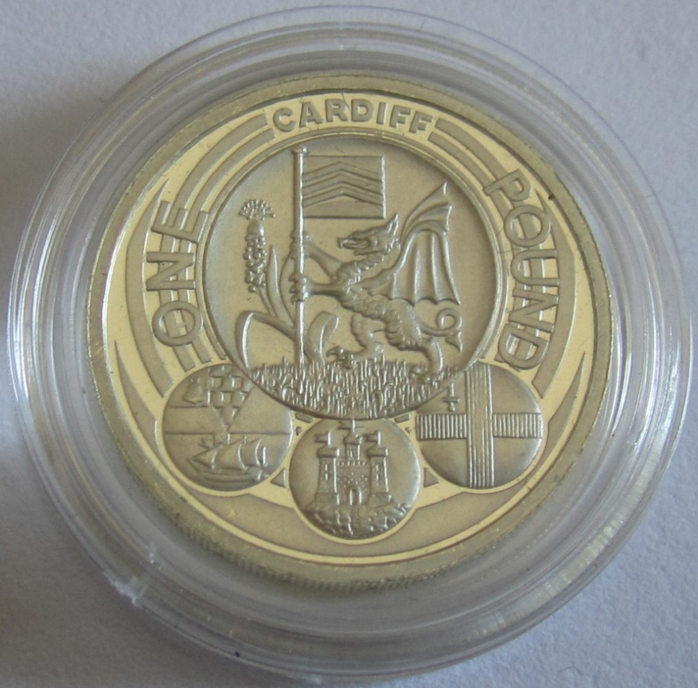 United Kingdom 1 Pound 2011 Wales Cardiff Silver Proof - Mago-Muenzen ...