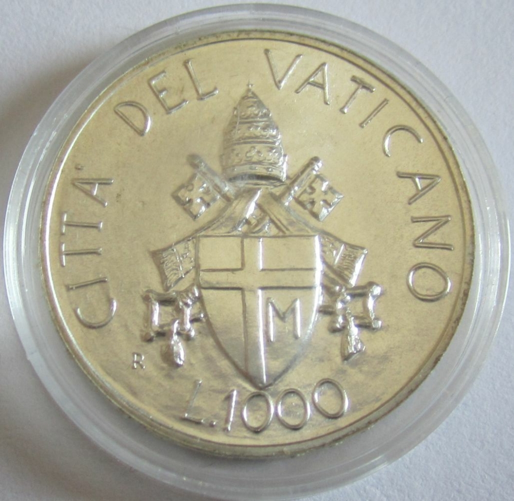 Vatikan 1000 Lire 1989 Papst Johannes Paul II. - Mago-Muenzen, 29,00 Vatikan 1000 Lire 1989 Papst Johannes Paul II. - Mago-Muenzen, 29,00