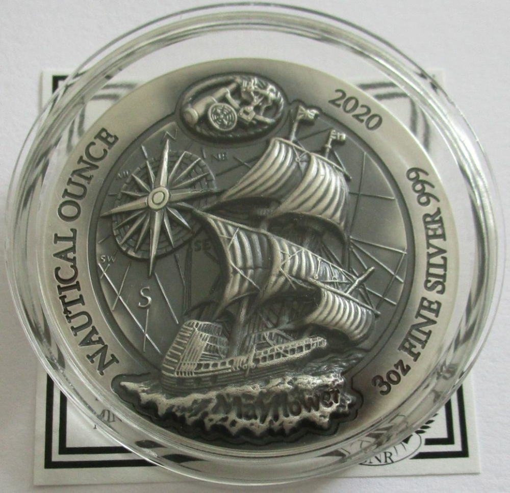 Rwanda 1000 Amafaranga 2020 Ships Mayflower 3 Ounce Silver High Relie ...