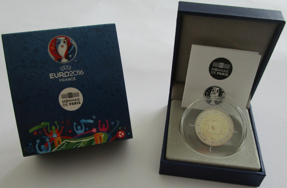 France 2 Euro 2016 Football Euro Proof - Mago-Muenzen, 199,00