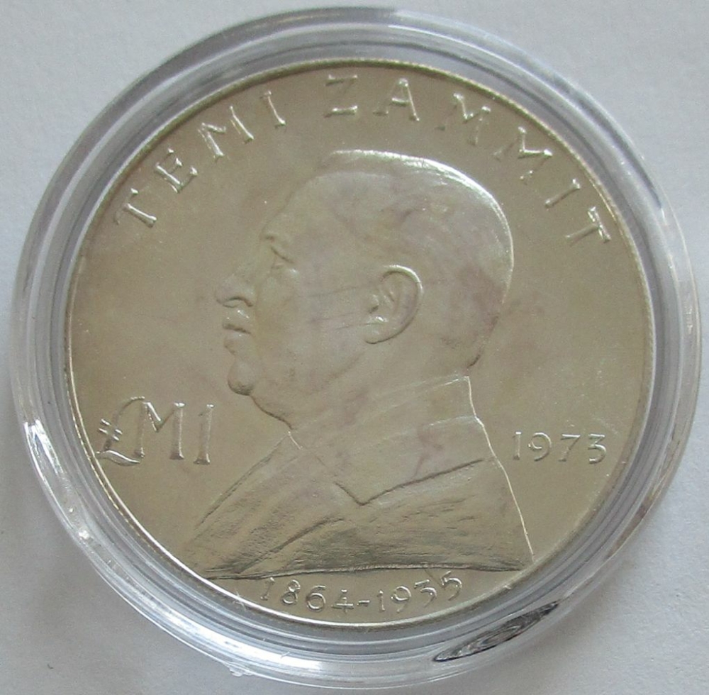 Malta 1 Liri 1973 Temi Zammit - Mago-Muenzen, 25,00
