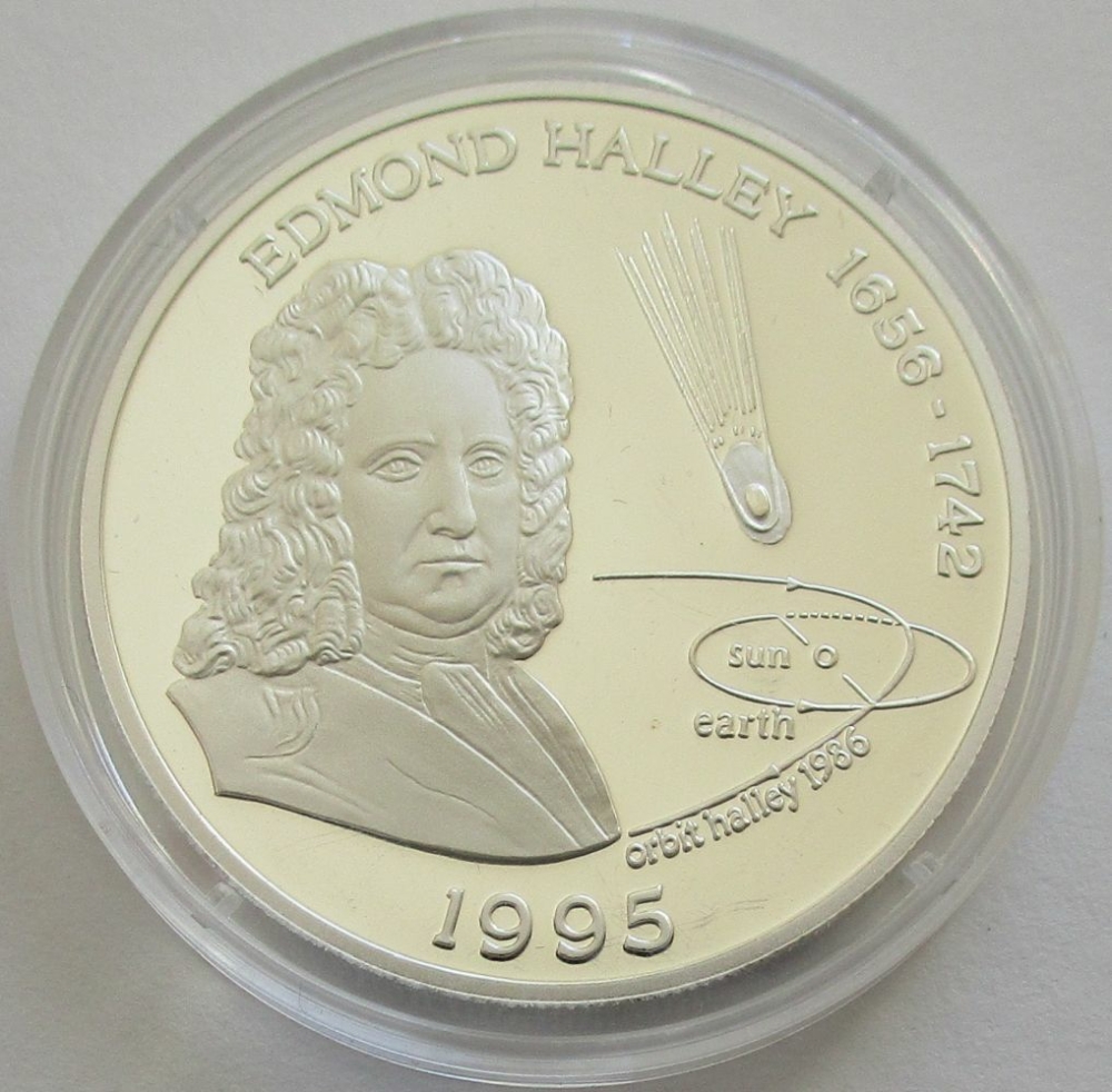 Samoa 10 Tala 1995 Space Flight Edmond Halley Silver - Mago-Muenzen, 49 ...