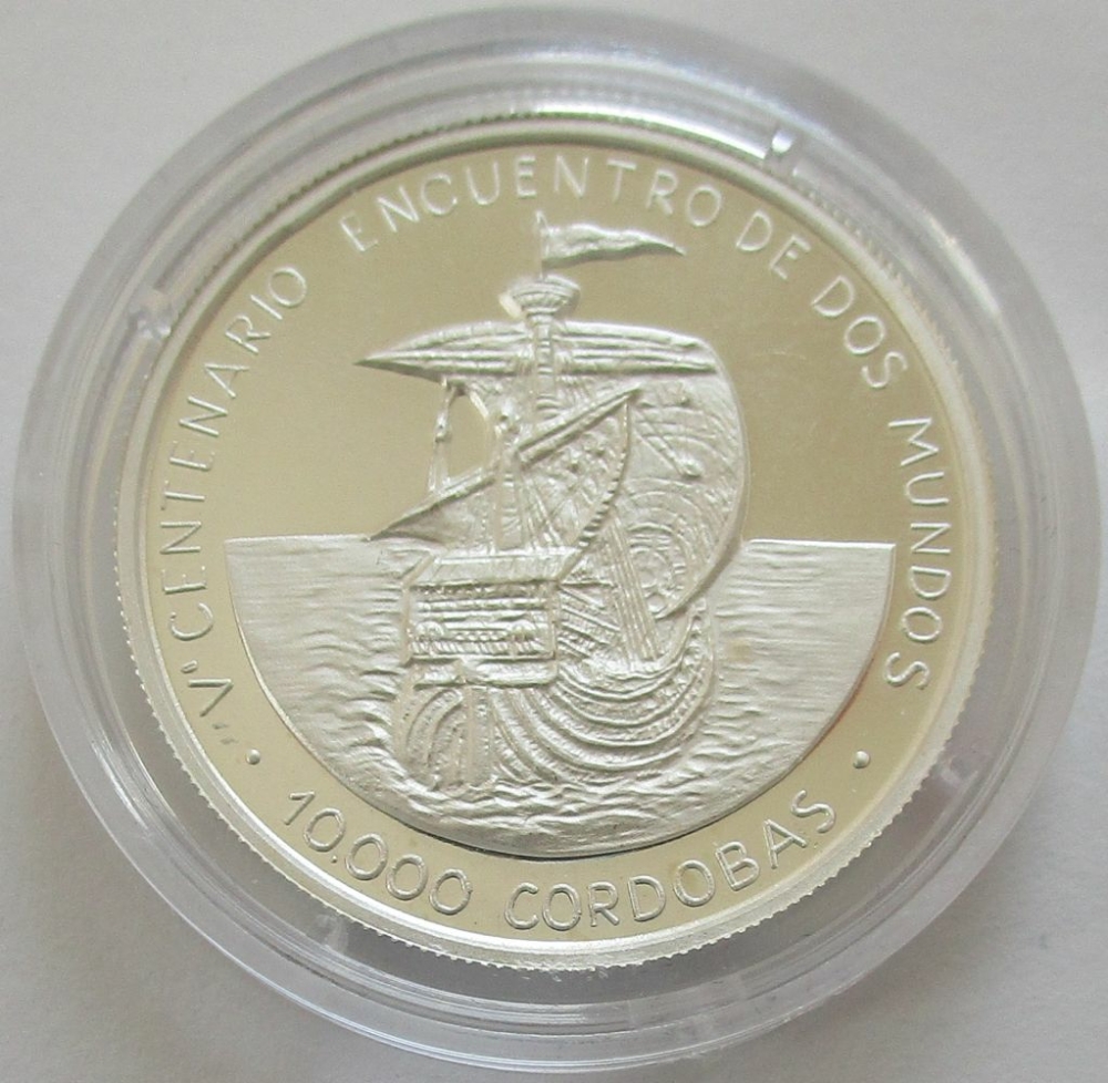 Nicaragua 10000 Cordobas 1990 500 Jahre Amerika Santa Maria - Mago-Mu ...