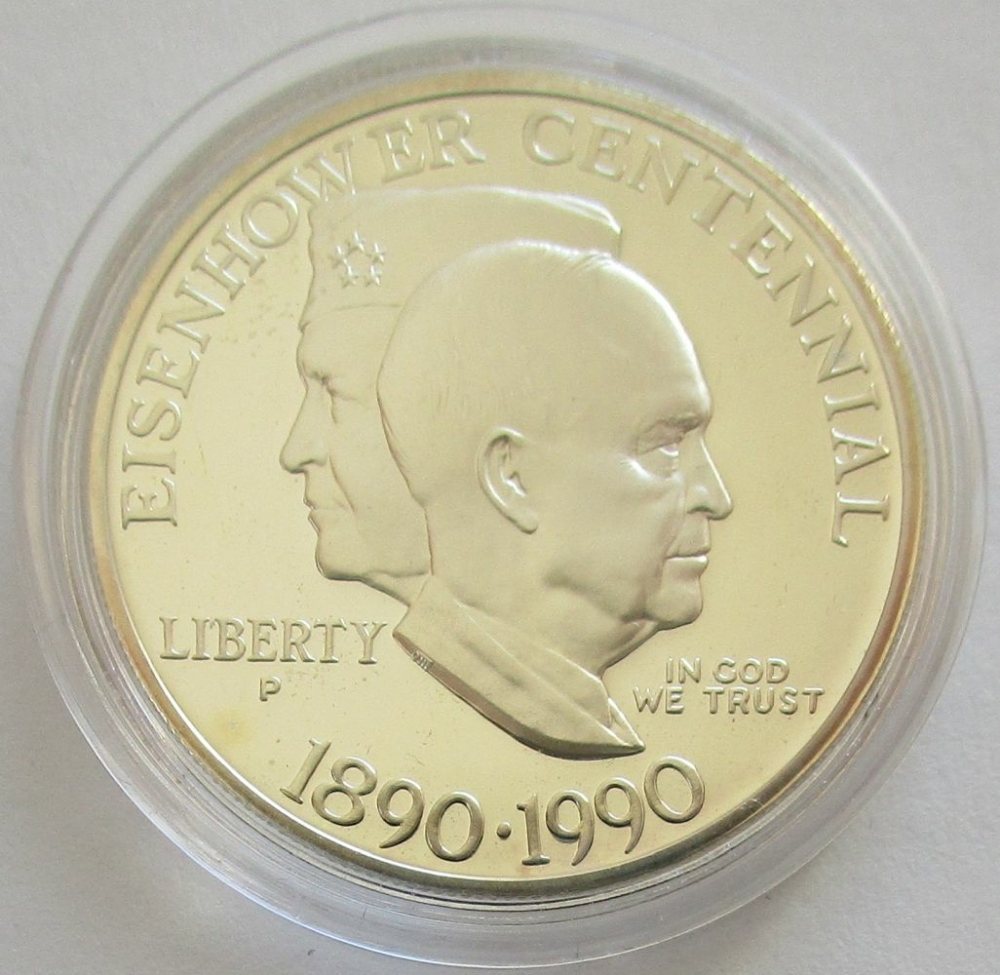 USA 1 Dollar 1990 Dwight D. Eisenhower Silver Proof - Mago-Muenzen, 39,00