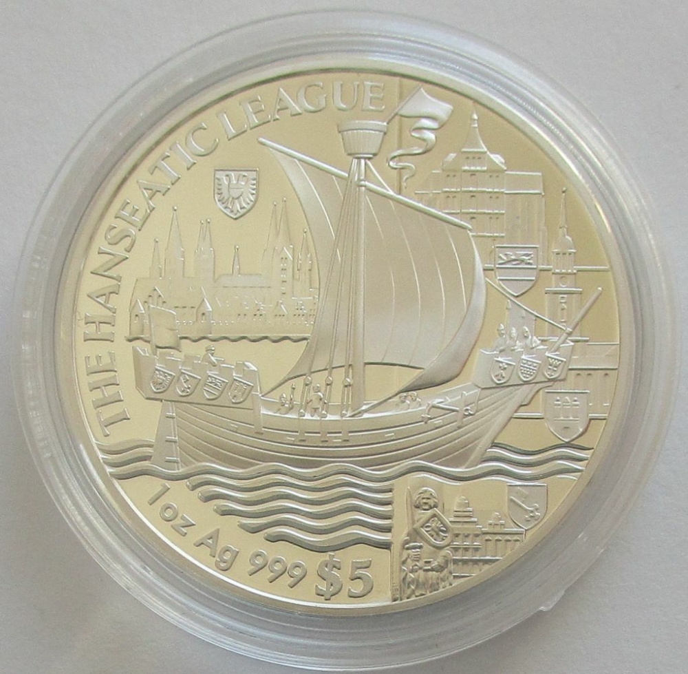 Samoa 5 Tala 2018 Hanseatic League 1 Oz Silver - Mago-Muenzen, 69,00