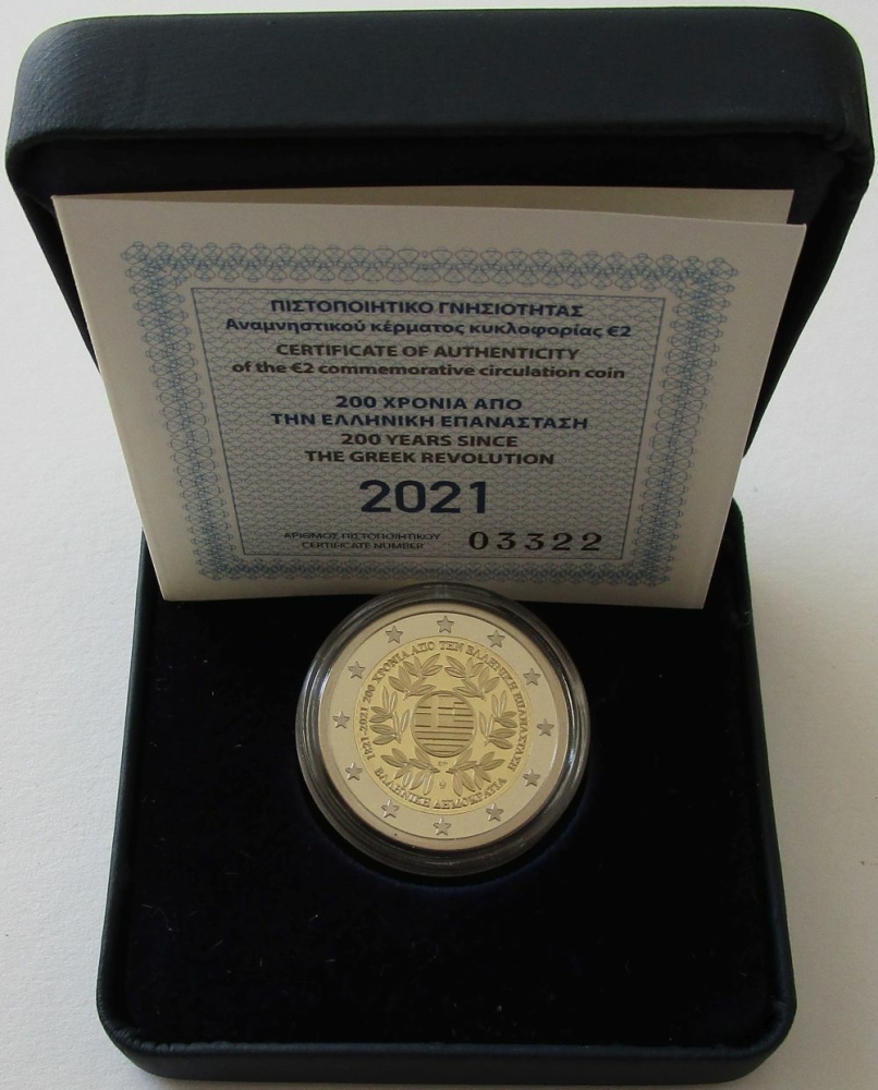 Greece 2 Euro 2021 200 Years Greek Revolution Proof - Mago-Muenzen, 39,00