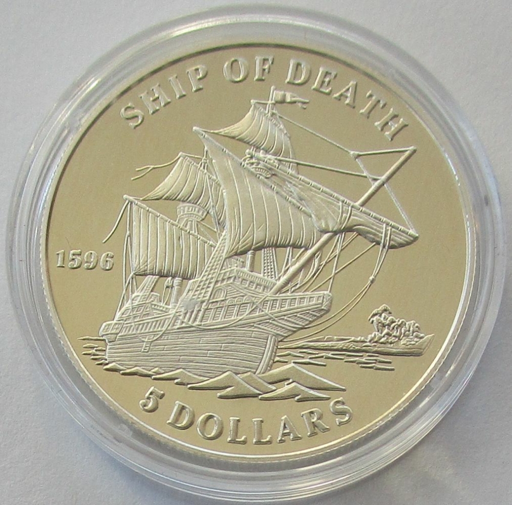 Solomon Islands 5 Dollars 1999 Ships Ship of Death - Mago-Muenzen, 39,00