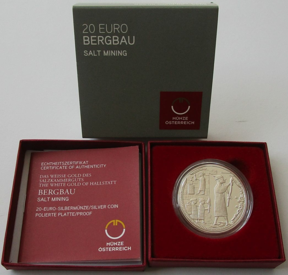 Austria 20 Euro 2024 Salt Mining The White Gold of Hallstatt 2/3 Oz S ...