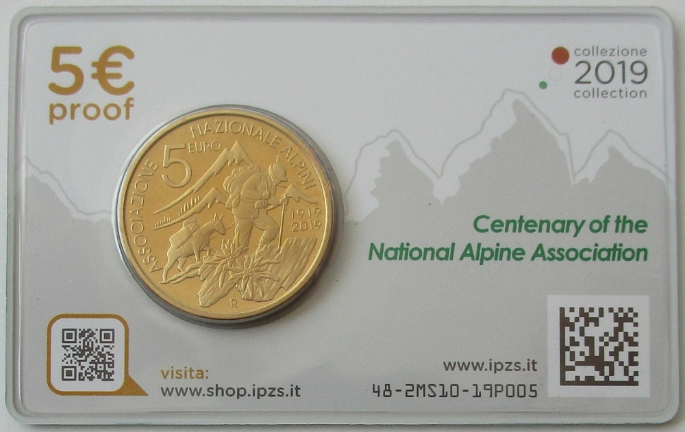 Italien 5 Euro 2019 100 Jahre Alpini - Mago-Muenzen, 49,00