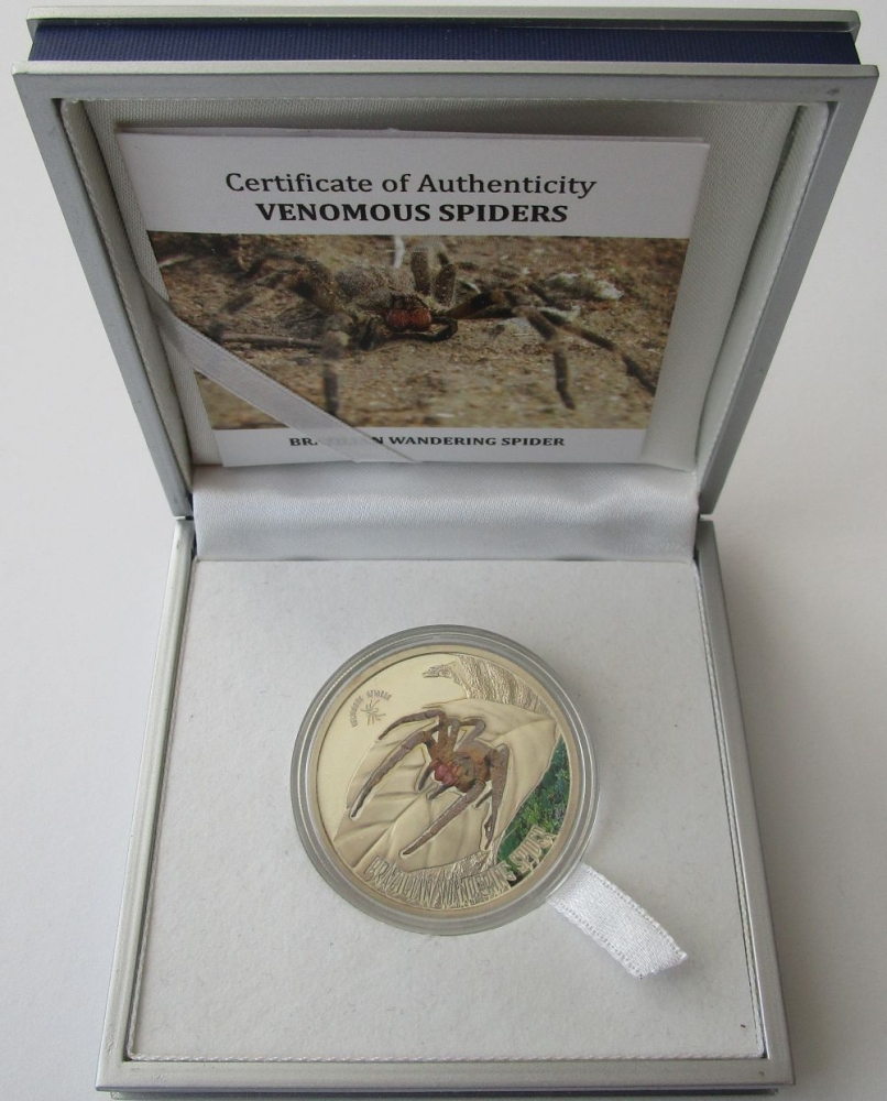 Cook-Inseln 2 Dollars 2013 Venomous Spiders Brazilian Wandering Spide ...