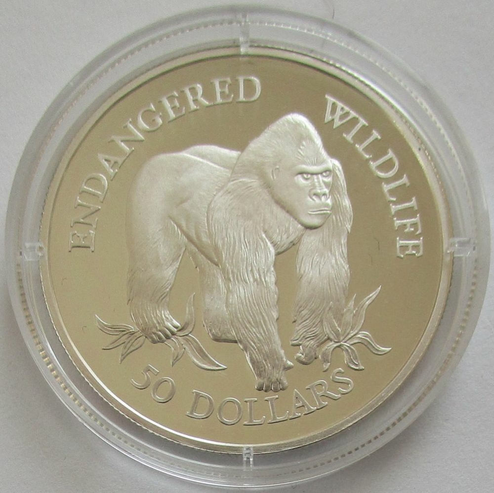 Cook-Inseln 50 Dollars 1992 Tiere Gorilla - Mago-Muenzen, 39,00