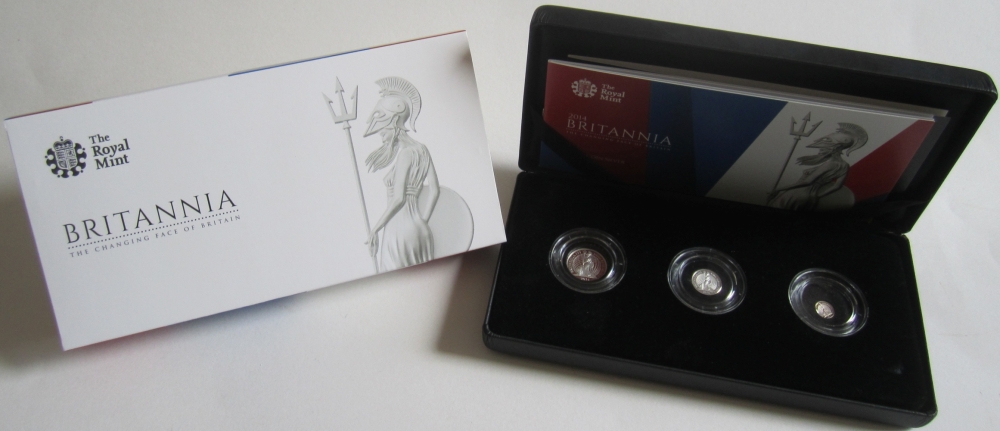 Großbritannien 35 Pence Britannia 2014 3er-Set PP - Mago-Muenzen, 99,00