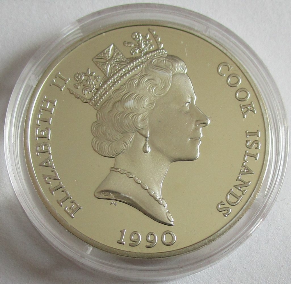 Cook-Inseln 50 Dollars 1990 Tiere Schreikranich - Mago-Muenzen, 39,00