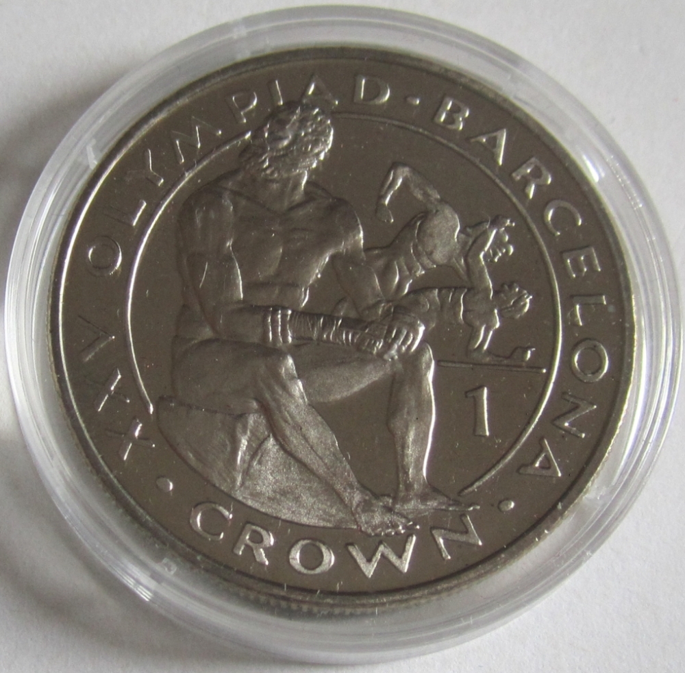 Gibraltar 1 Crown 1991 Olympics Barcelona Boxing - Mago-Muenzen, 10,00