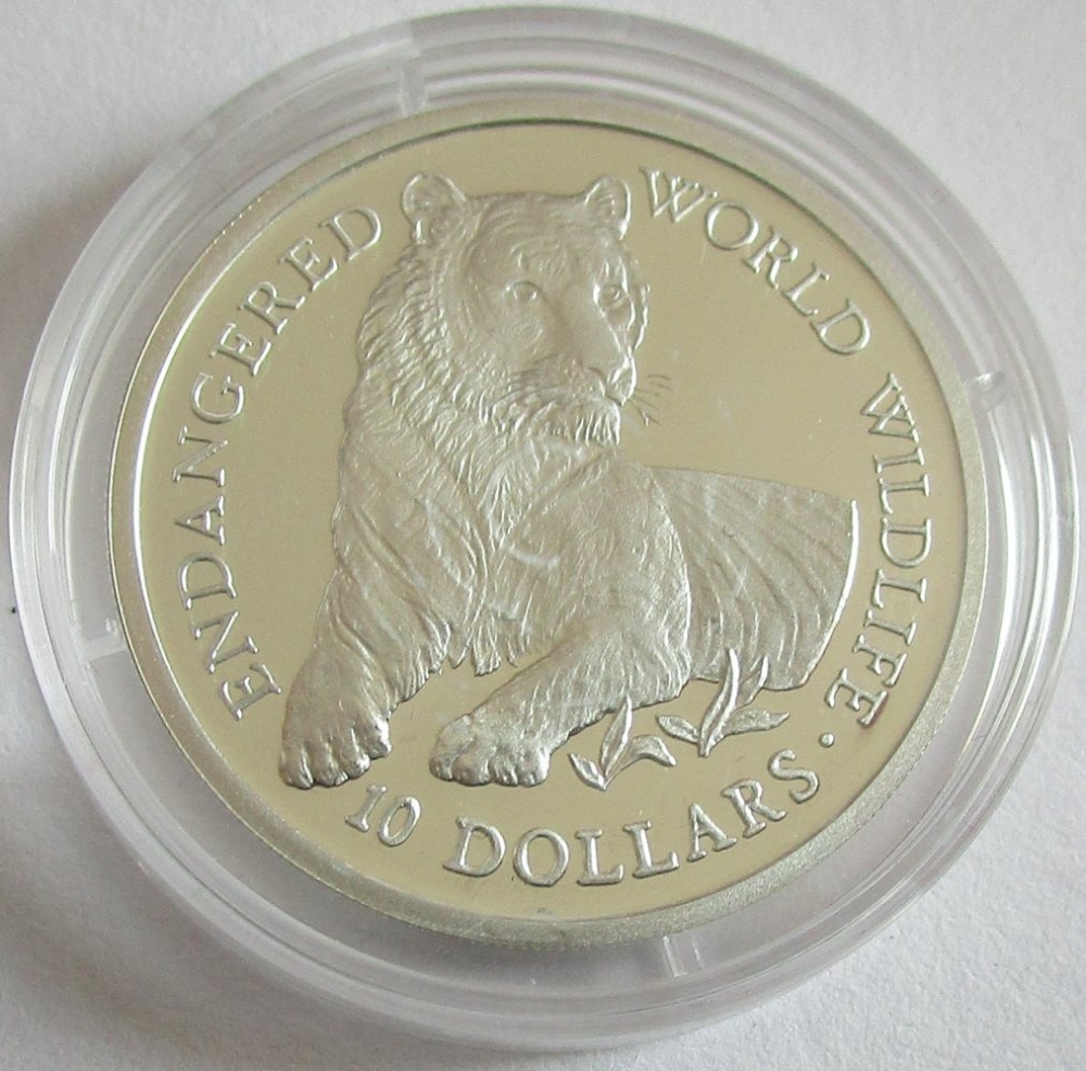 Cook-Inseln 10 Dollars 1990 Tiere Tiger - Mago-Muenzen, 19,00